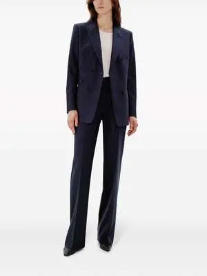 Another Tomorrow Double-breasted Merino Wool Blazer - Blue