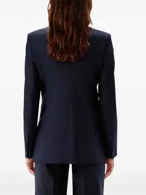Another Tomorrow Double-breasted Merino Wool Blazer - Blue