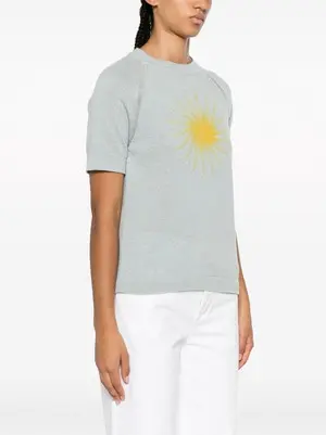 BARRIE Sun-motif Cashmere Top