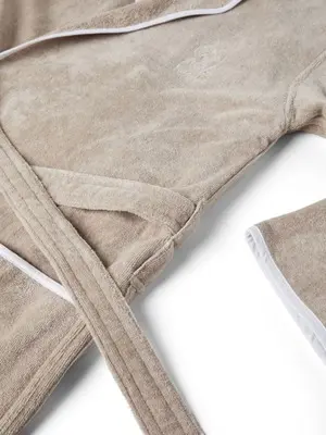 Brunello Cucinelli Belted Cotton Bath Robe - Neutrals