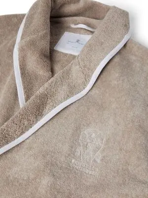 Brunello Cucinelli Belted Cotton Bath Robe - Neutrals