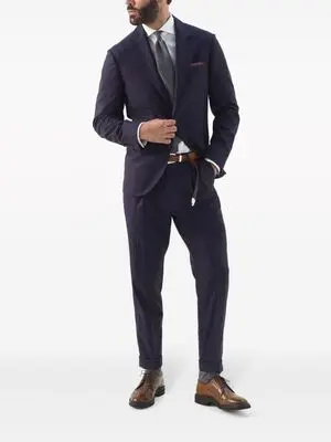 Brunello Cucinelli Tapered-leg Wool Trousers - Blue