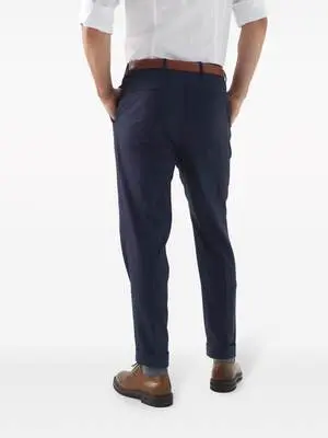 Brunello Cucinelli Tapered-leg Wool Trousers - Blue