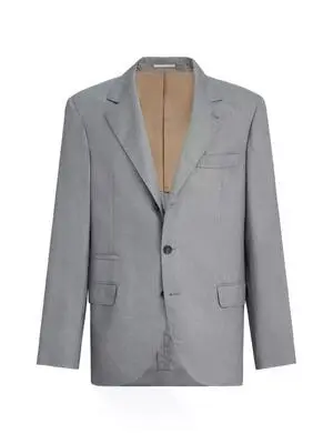 Brunello Cucinelli Virgin Wool And Silk Lightweight Hopsack Blazer - Grey