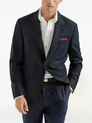 Brunello Cucinelli Virgin Wool Chalk Stripe Batavia Blazer