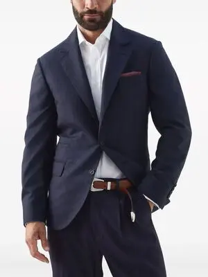 Brunello Cucinelli Pinstripe Virgin-wool Blazer - Blue