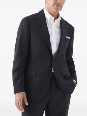 Brunello Cucinelli Houndstooth Virgin-wool Blazer - Grey