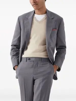 Brunello Cucinelli Notched-lapels Single-breasted Suit - Grey