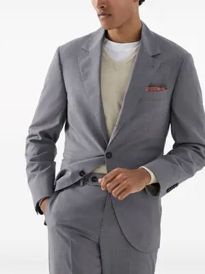 Brunello Cucinelli Notched-lapels Single-breasted Suit - Grey