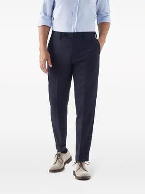 Brunello Cucinelli Tapered-leg Wool Trousers - Blue