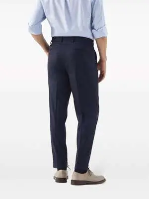 Brunello Cucinelli Tapered-leg Wool Trousers - Blue