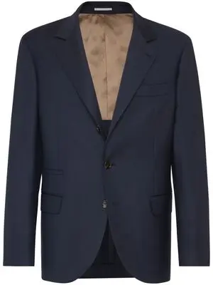 Brunello Cucinelli Single-breasted Virgin-wool Blazer - Blue