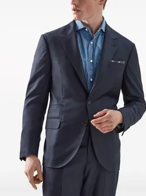 Brunello Cucinelli Single-breasted Virgin-wool Blazer - Blue