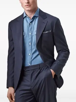Brunello Cucinelli Single-breasted Virgin-wool Blazer - Blue