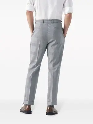 Brunello Cucinelli Straight-leg Prince Of Wales Check Trousers - Black