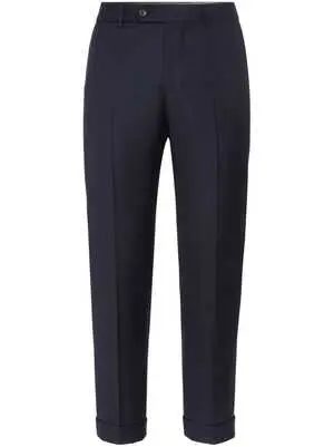 Brunello Cucinelli Tapered-leg Wool Trousers - Blue
