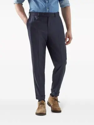 Brunello Cucinelli Tapered-leg Wool Trousers - Blue