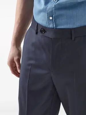 Brunello Cucinelli Tapered-leg Wool Trousers - Blue