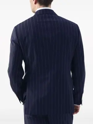 Brunello Cucinelli Pinstripe Virgin Wool Blazer - Blue