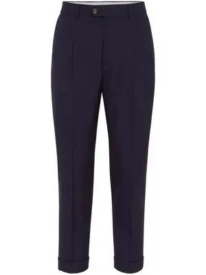 Brunello Cucinelli Check-pattern Trousers - Blue