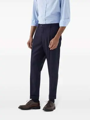 Brunello Cucinelli Check-pattern Trousers - Blue