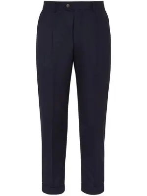 Brunello Cucinelli Tapered-leg Wool Trousers - Blue