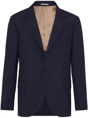 Brunello Cucinelli Single-breasted Virgin-wool Blazer - Blue