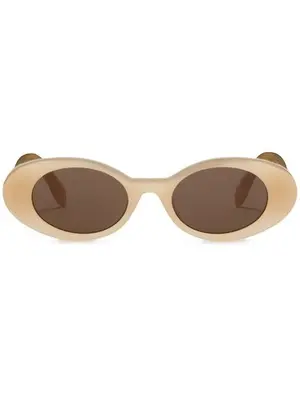 Palm Angels Gilroy Oval-frame Sunglasses - Neutrals