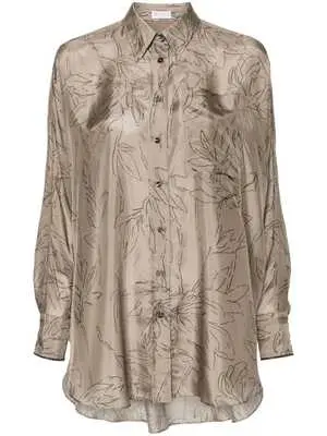 Brunello Cucinelli Printed Silk Shirt