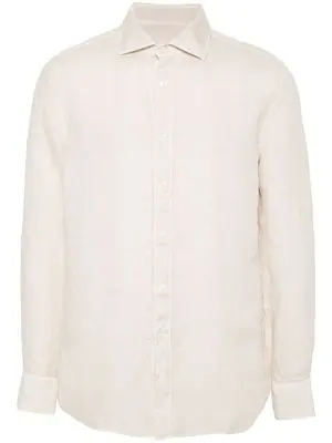 120% Lino Long-sleeves Linen Shirt - Neutrals