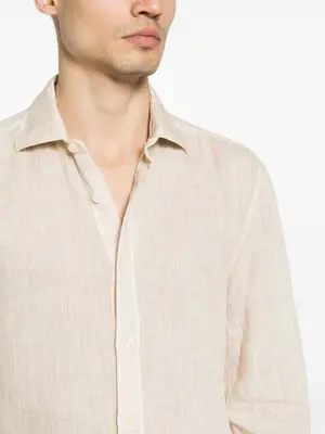 120% Lino Long-sleeves Linen Shirt - Neutrals