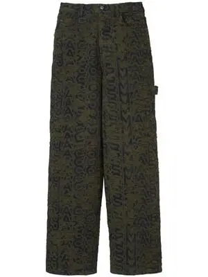 Marc Jacobs Monogram Wide-leg Jeans - Green