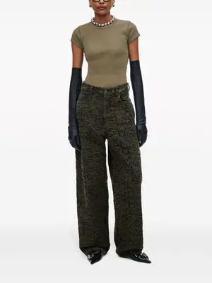 Marc Jacobs Monogram Wide-leg Jeans - Green