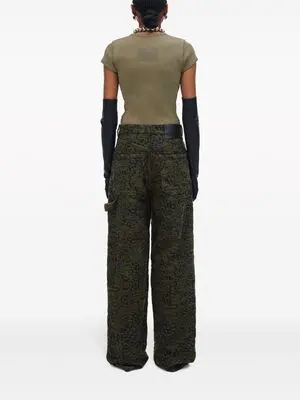 Marc Jacobs Monogram Wide-leg Jeans - Green
