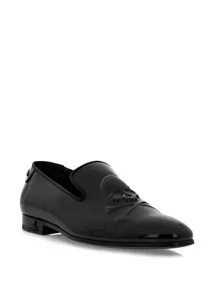 Philipp Plein Skull & Bones Patent Leather Loafers