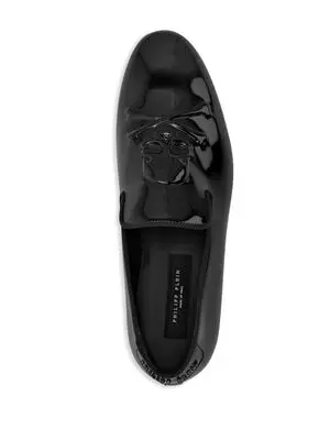 Philipp Plein Skull & Bones Patent Leather Loafers