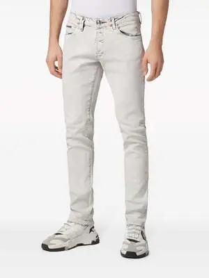Philipp Plein Skull-stamp Skinny Jeans - Neutrals