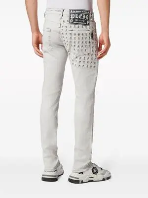 Philipp Plein Skull-stamp Skinny Jeans - Neutrals