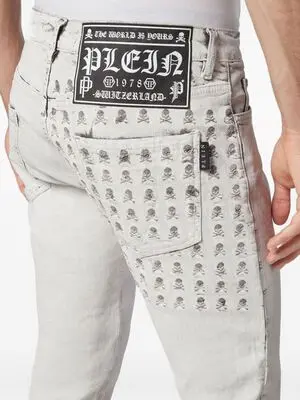 Philipp Plein Skull-stamp Skinny Jeans - Neutrals