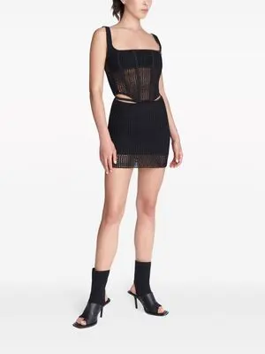 DION LEE Corset-style Crochet-knit Minidress