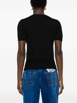 VIVIENNE WESTWOOD Orb-embroidered Knitted Top - Black