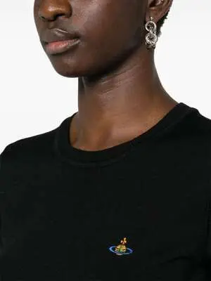 VIVIENNE WESTWOOD Orb-embroidered Knitted Top - Black
