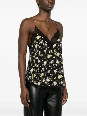 Zadig&Voltaire Floral-print Crepe Top - Black