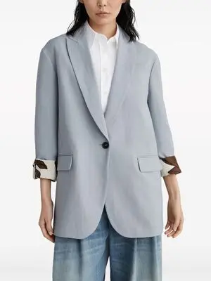 Brunello Cucinelli Single-breasted Blazer With Contrasting Cuffs