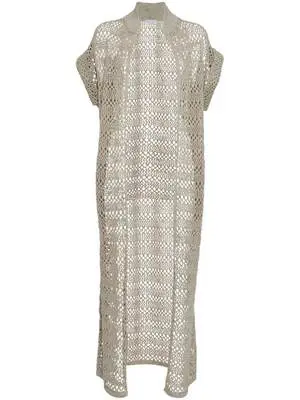 Brunello Cucinelli Net Open-knit Cardigen-coat