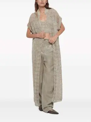 Brunello Cucinelli Net Open-knit Cardigen-coat