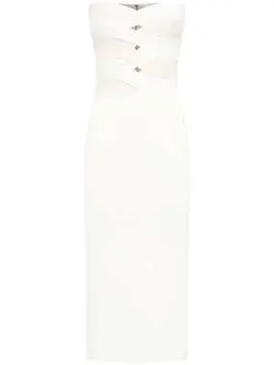 DION LEE Strapless Knitted Midi Dress