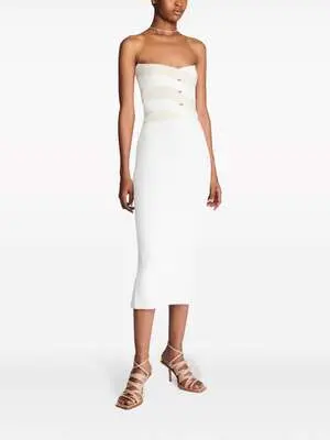 DION LEE Strapless Knitted Midi Dress