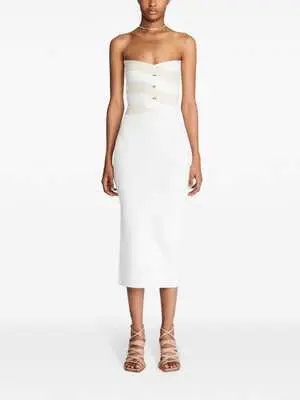 DION LEE Strapless Knitted Midi Dress