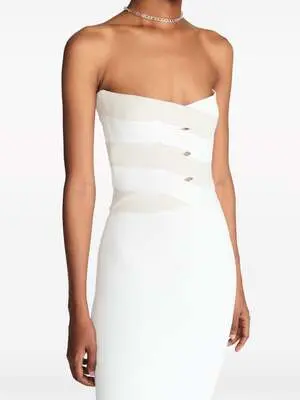 DION LEE Strapless Knitted Midi Dress